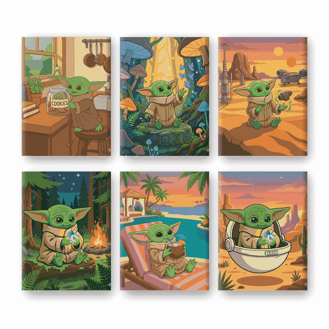 6 Mini Paintings | Kleine Sterrenontdekker Set – Schilder Op Nummers