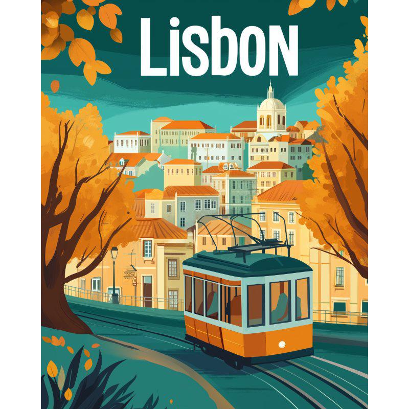 Schilder op nummers - Lisbon Reisposter | Schilderen op Nummer ...